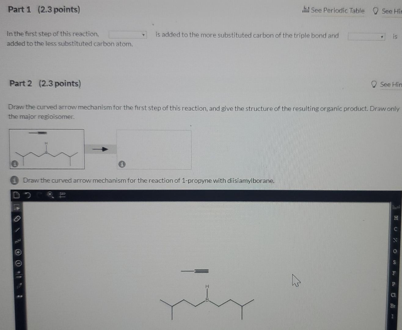Solved 1-Propyne reacts with diisiamylborane, followed by | Chegg.com