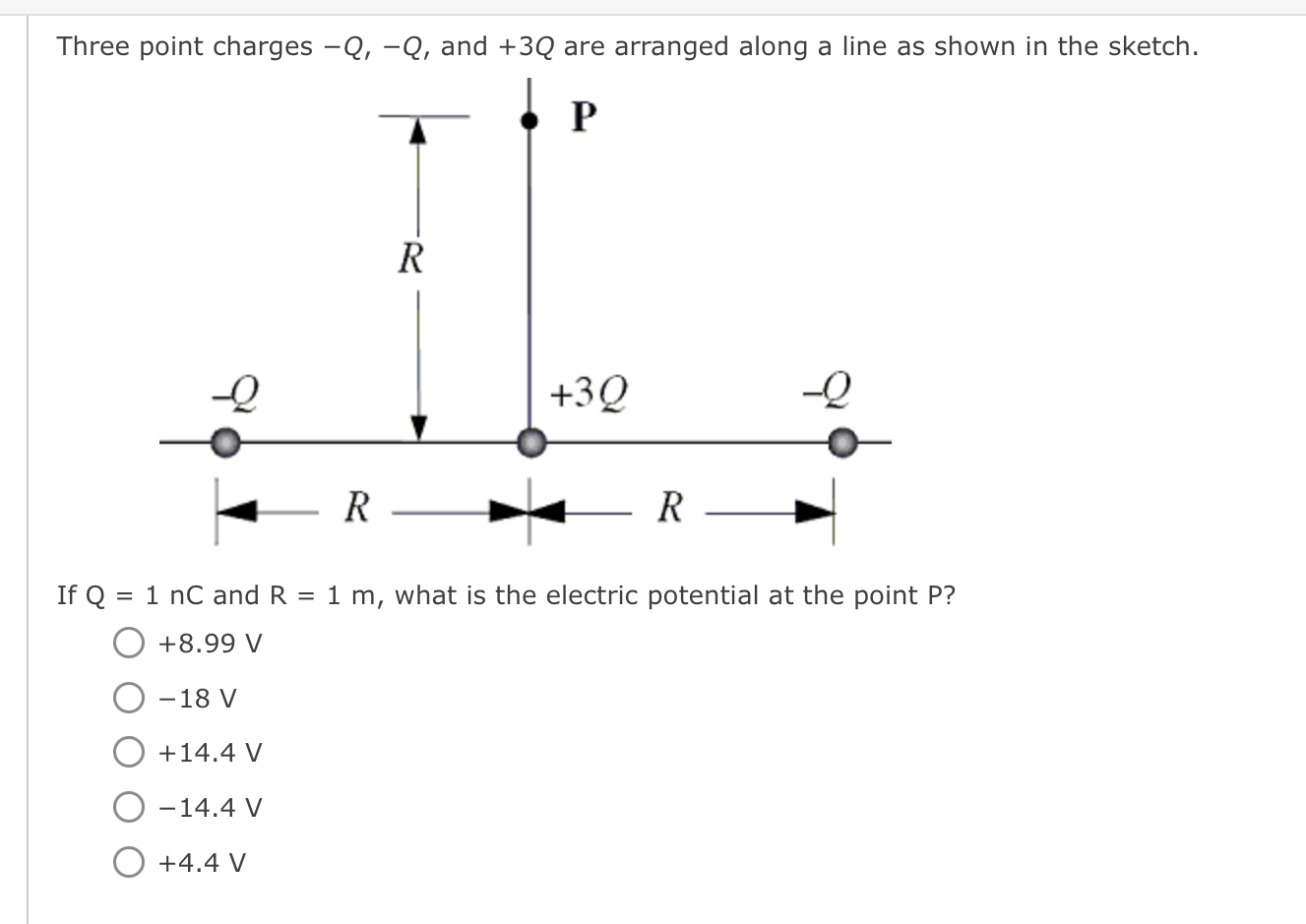 Solved Three point charges -Q,-Q, ﻿and +3Q ﻿are arranged | Chegg.com