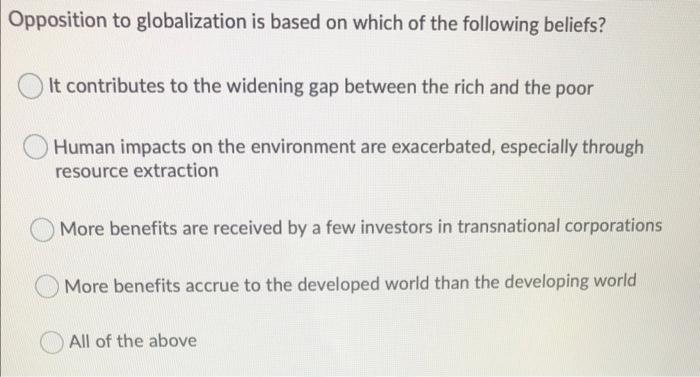 Solved A hyperglobalist thesis views globalization as having | Chegg.com