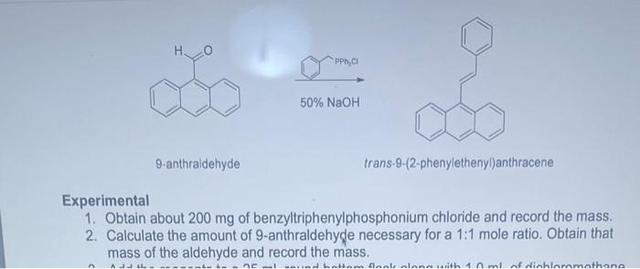 Solved ph, 50% NaOH 9 anthraldehyde | Chegg.com