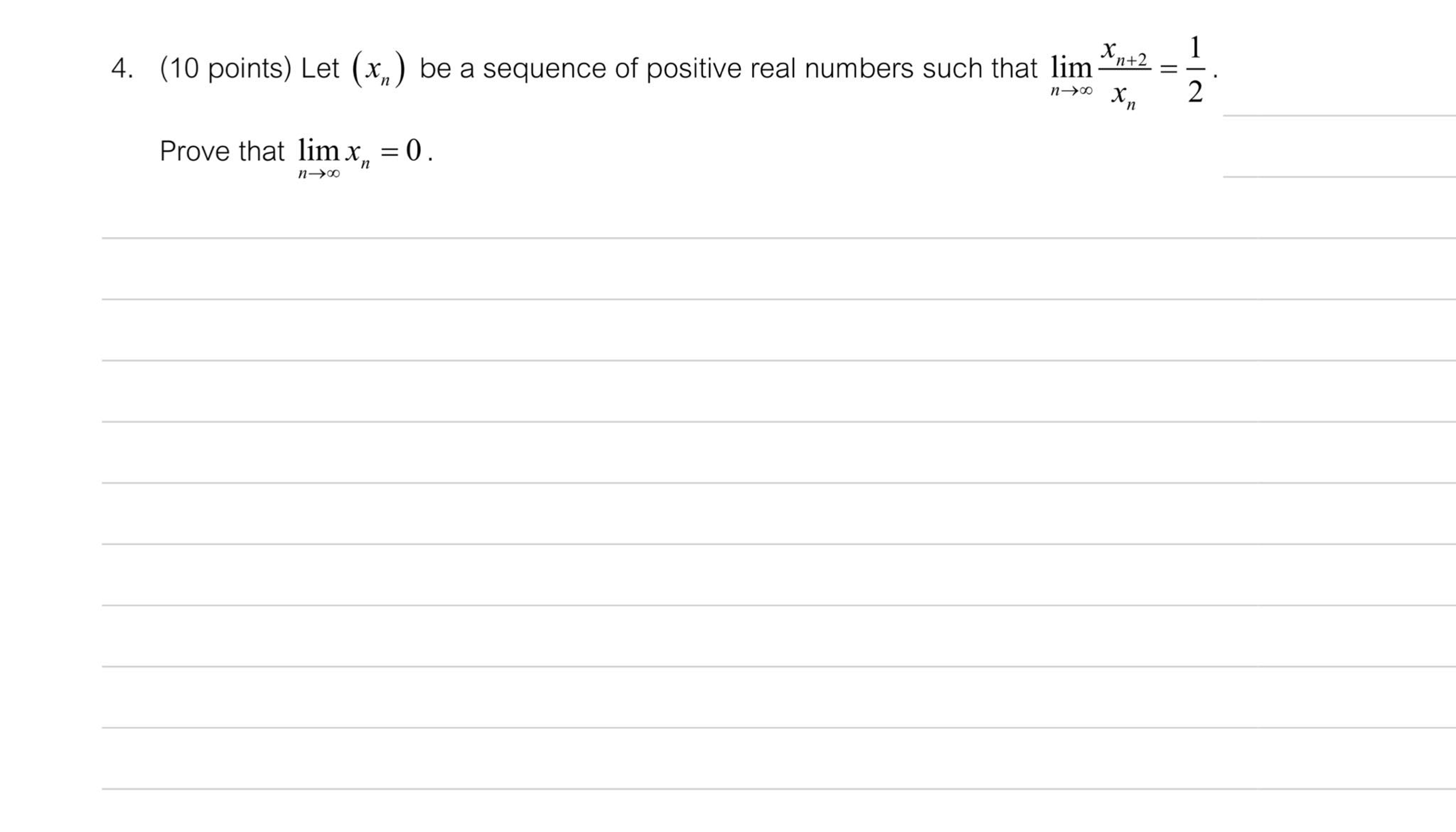 Solved (10 ﻿points) ﻿Let (xn) ﻿be a sequence of positive | Chegg.com