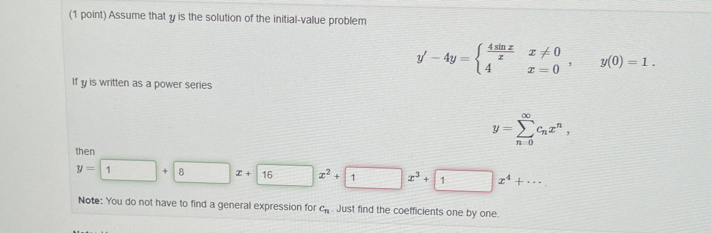 Solved by an EXPERT (1 ﻿point) ﻿Assume that y ﻿is the solution of the | Chegg.com