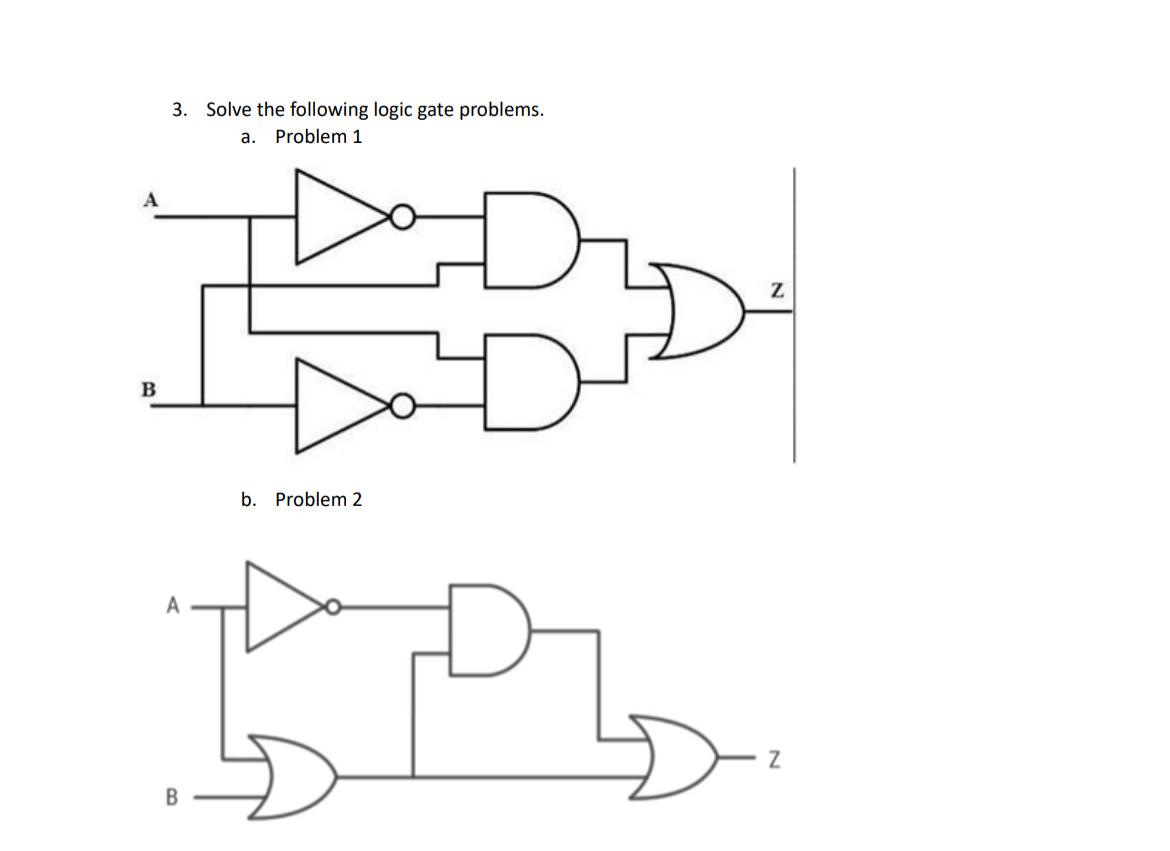 Solved Solve the following logic gate problems.a. ﻿Problem | Chegg.com