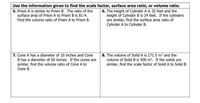 Solved Use the information given to find the scale factor, | Chegg.com
