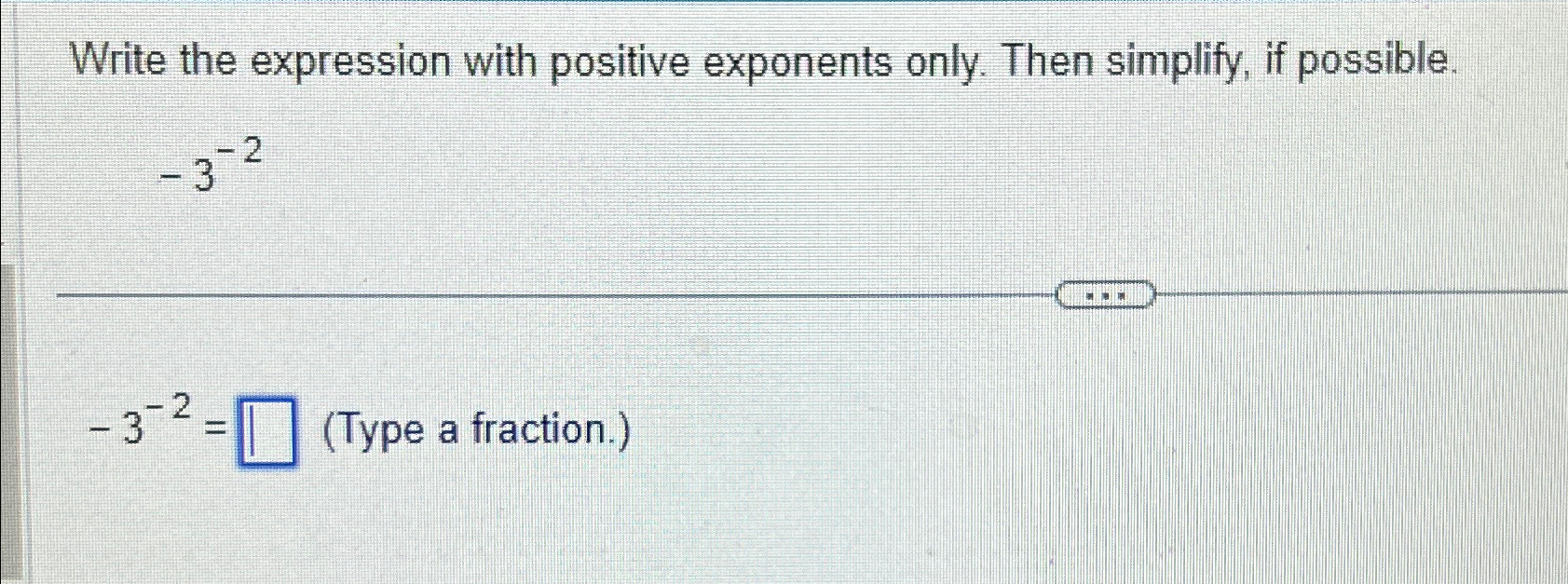 Solved Write the expression with positive exponents only. | Chegg.com