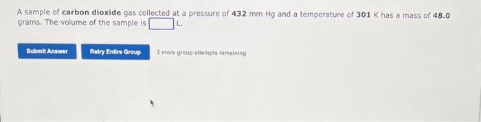 Solved A sample of carbon dioxide gas collected at a | Chegg.com
