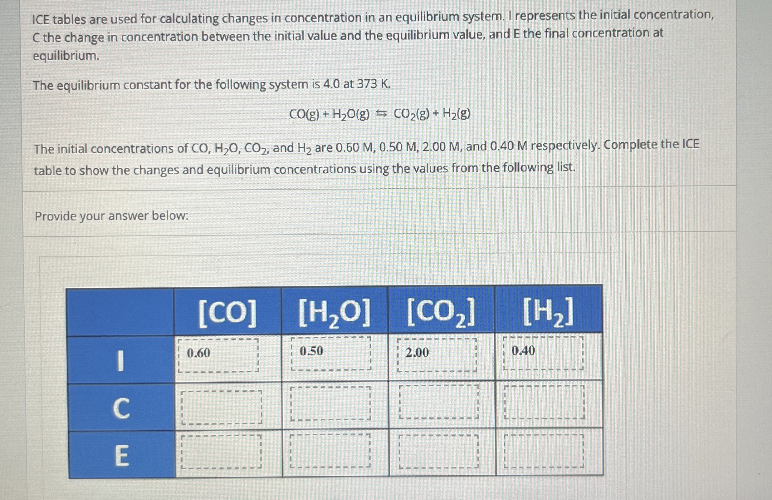 Solved ICE tables are used for calculating changes in | Chegg.com