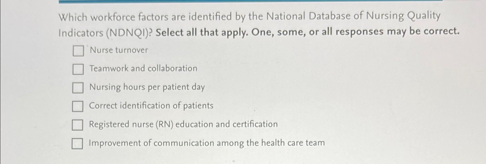 Solved Which workforce factors are identified by the | Chegg.com