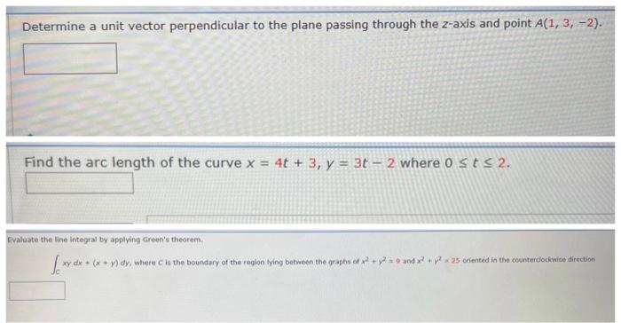 Solved Determine a unit vector perpendicular to the plane | Chegg.com