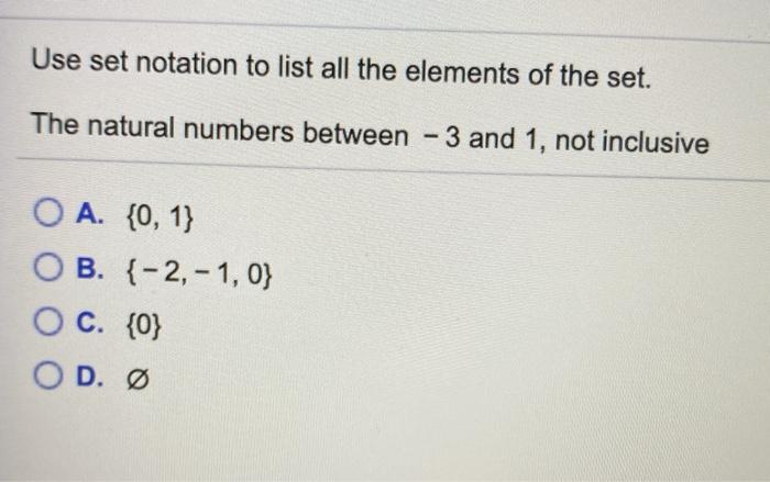 Solved Use set notation to list all the elements of the set. | Chegg.com