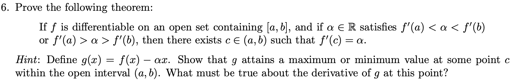 Solved Prove the following theorem:If f ﻿is differentiable | Chegg.com