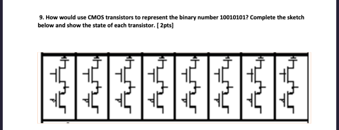 Solved How would use CMOS transistors to represent the | Chegg.com