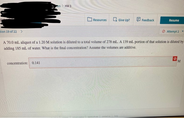 Solved es > HW3 Resources [ Give Up? Feedback Resume tion 19 | Chegg.com