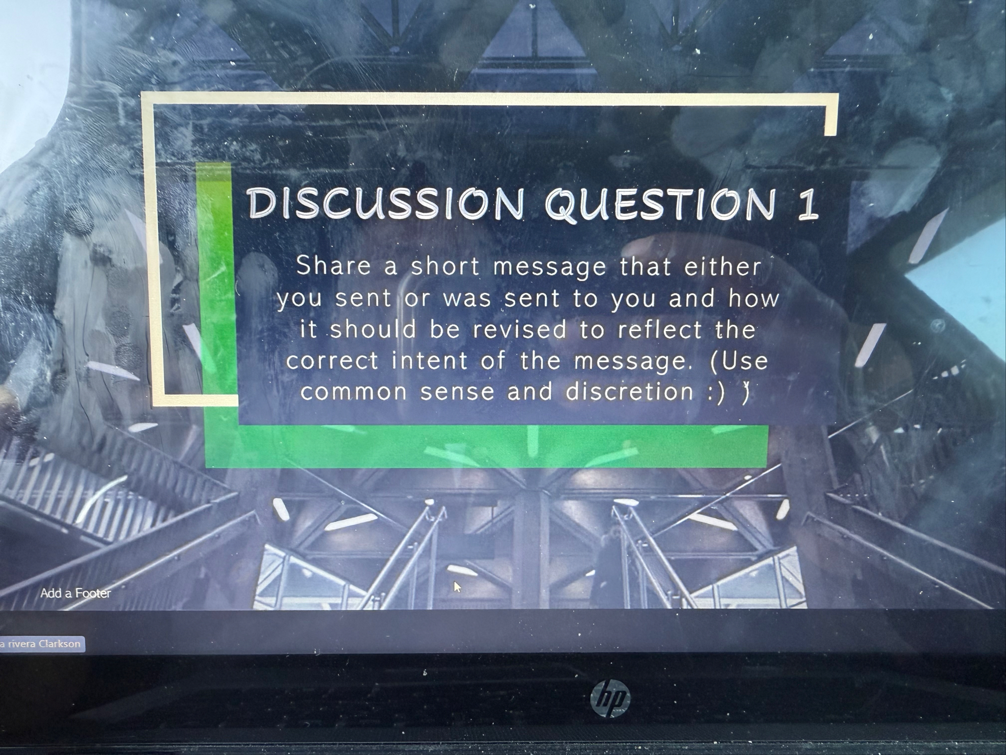 Solved DISCUSSION QUESTION 1Share a short message that | Chegg.com