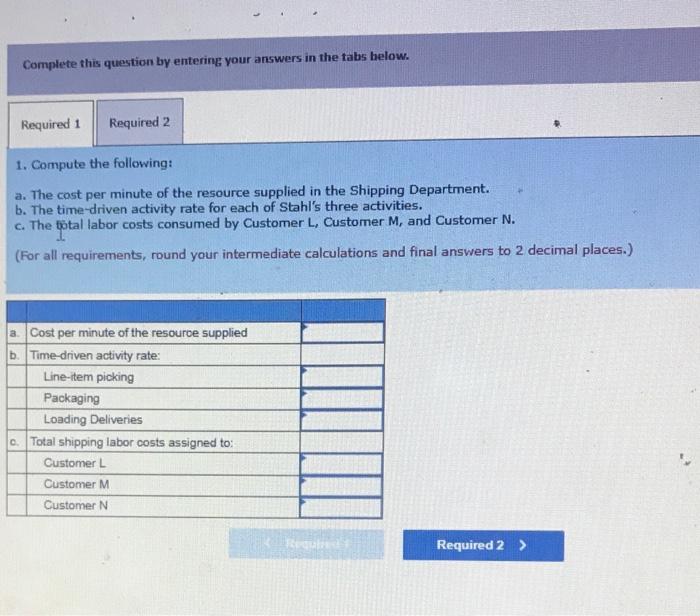 Solved Problem 7A-4 (Algo) Time-Driven Activity-Based | Chegg.com
