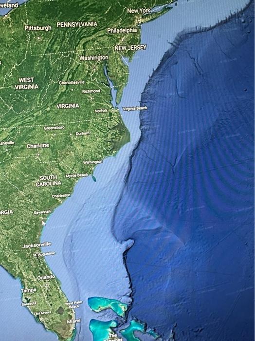 Solved 1. lable the continental shelf, shelf break, | Chegg.com