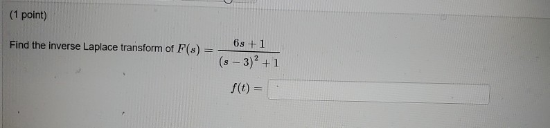 Solved (1 point) The graph of f(t) is given above Express | Chegg.com