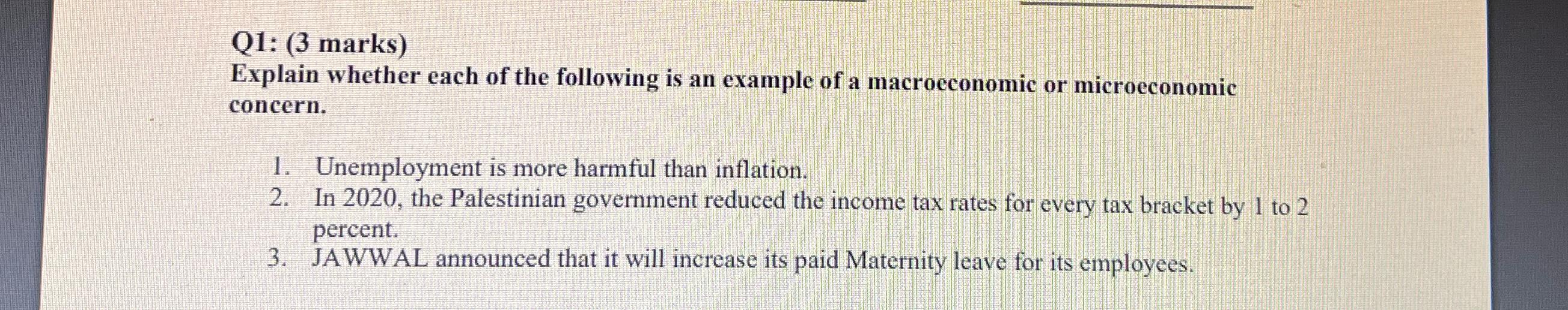 Solved Q1: (3 ﻿marks)Explain whether each of the following | Chegg.com