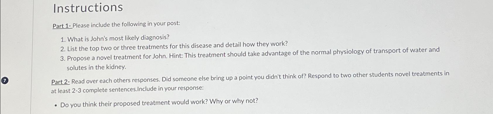 Solved InstructionsPart 1- ﻿Please include the following in | Chegg.com