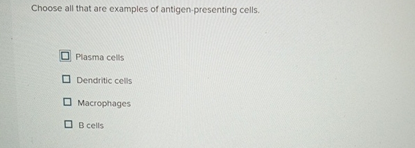 Solved Choose all that are examples of antigen-presenting | Chegg.com
