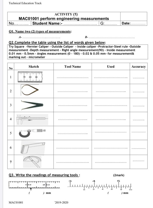 Solved Technical Education Track ACTIVITY (1) MAC01001 | Chegg.com