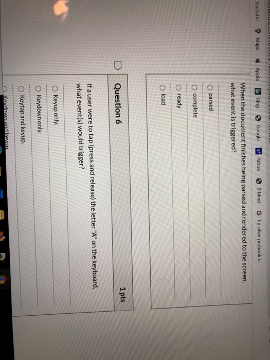 Solved 115U YouTube Maps Apple Bing > Google Y Yahoo SIMnet | Chegg.com