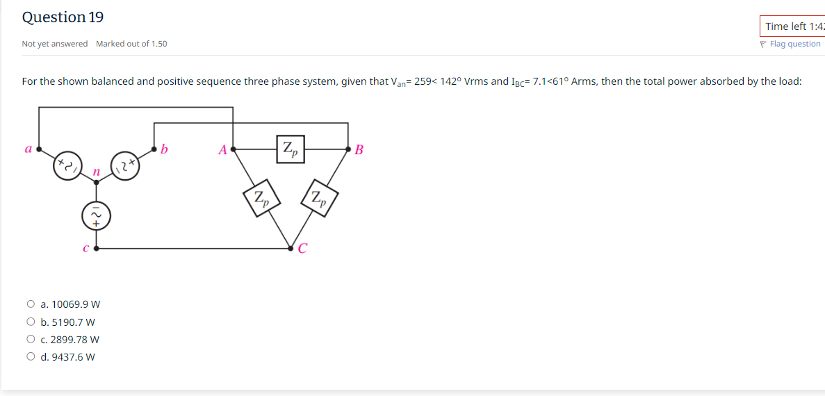 Solved Question 19For the shown balanced and positive | Chegg.com