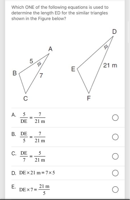 Solved Which ONE of the following equations is used to | Chegg.com