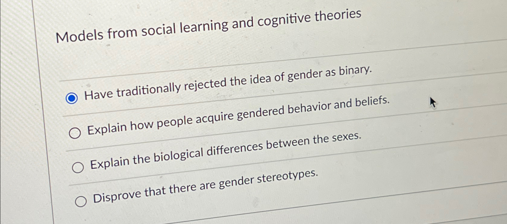 Solved Models from social learning and cognitive | Chegg.com