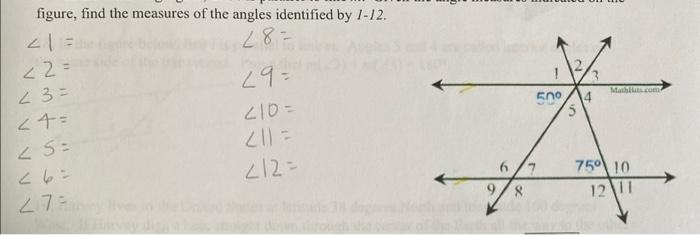 Solved figure, find the measures of the angles identified by | Chegg.com