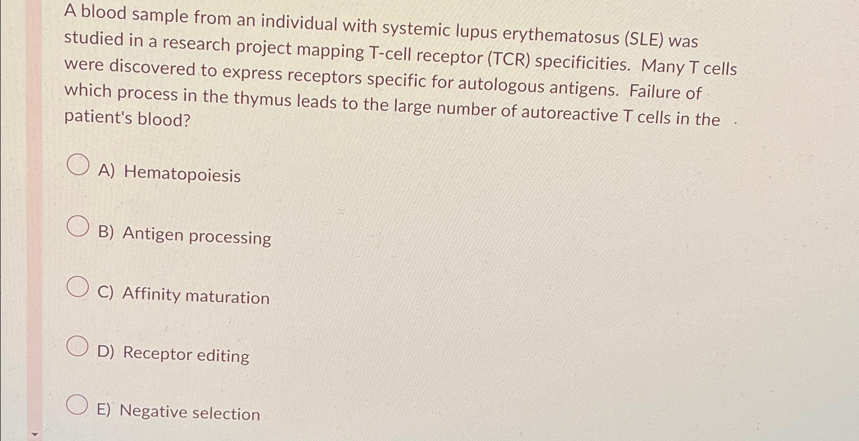 Solved A blood sample from an individual with systemic lupus | Chegg.com
