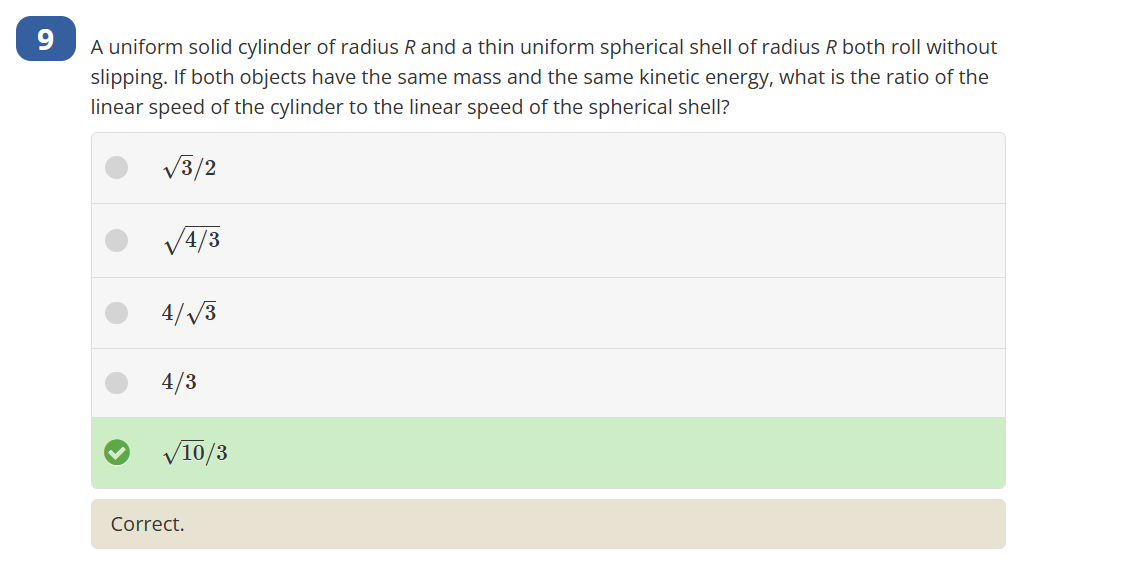 Solved 9 ﻿A uniform solid cylinder of ﻿radius R ﻿and a thin | Chegg.com