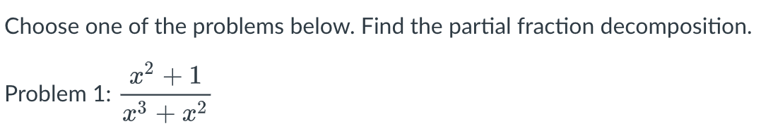 Solved Choose one of the problems below. Find the partial | Chegg.com