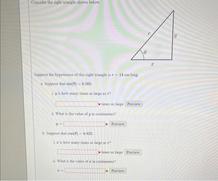 Solved Consider the right triangle shown below. Suppose the | Chegg.com