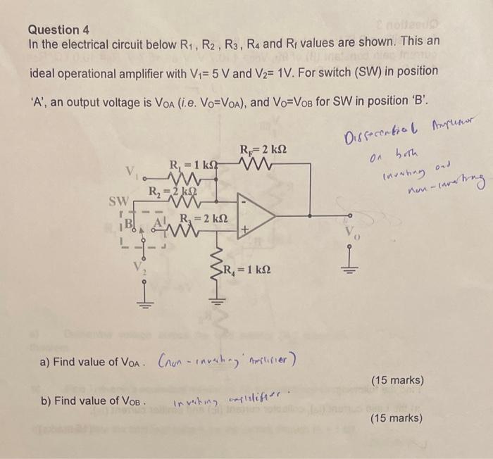 Solved Question 4 In the electrical circuit below | Chegg.com