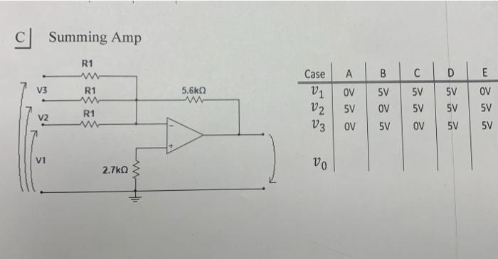 Solved Summing Amp | Chegg.com