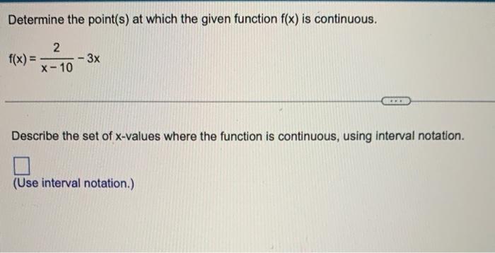 Solved Determine the point(s) at which the given function | Chegg.com