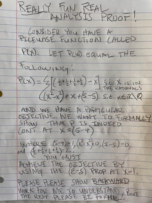 Solved REALLY FUN REAL ANALYSIS PROOF 1 CONSIDER YOU HAVE A | Chegg.com