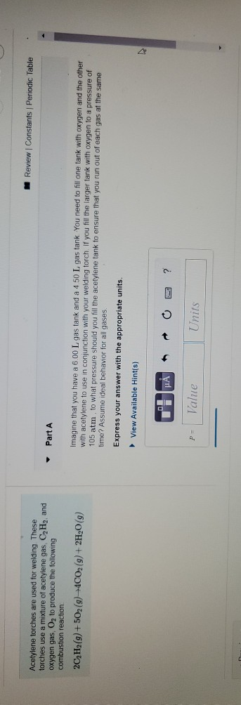 Solved Review Constants Periodic Table Part A Acetylene | Chegg.com