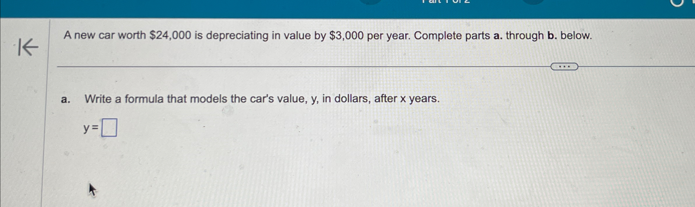 A new car worth $24,000 ﻿is depreciating in value by | Chegg.com