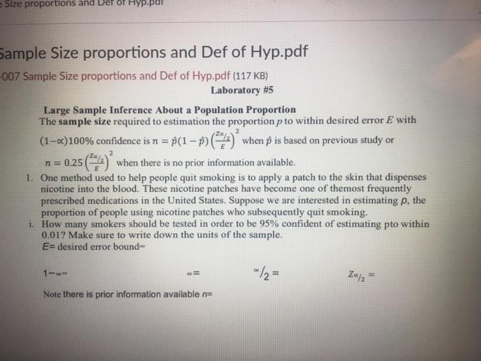 Solved n = 0.25 * ((Z*alpha)/E) ^ 2 Large Sample Inference | Chegg.com