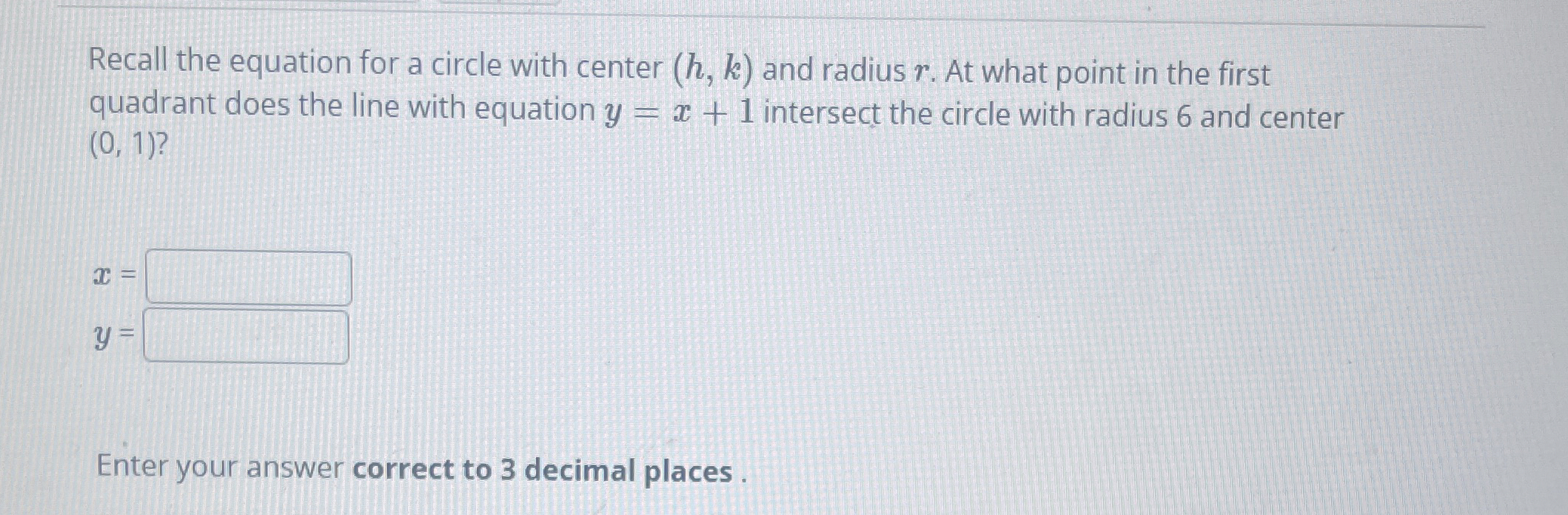 Solved Recall the equation for a circle with center (h,k) | Chegg.com