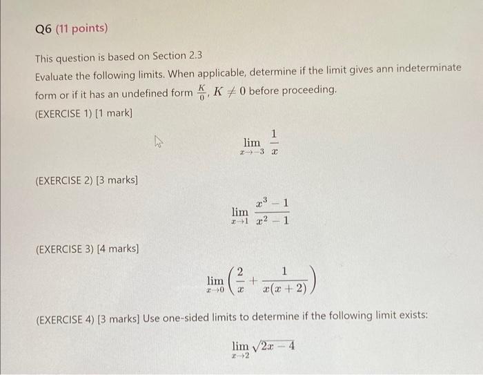 Solved This question is based on Section 2.3 Evaluate the | Chegg.com