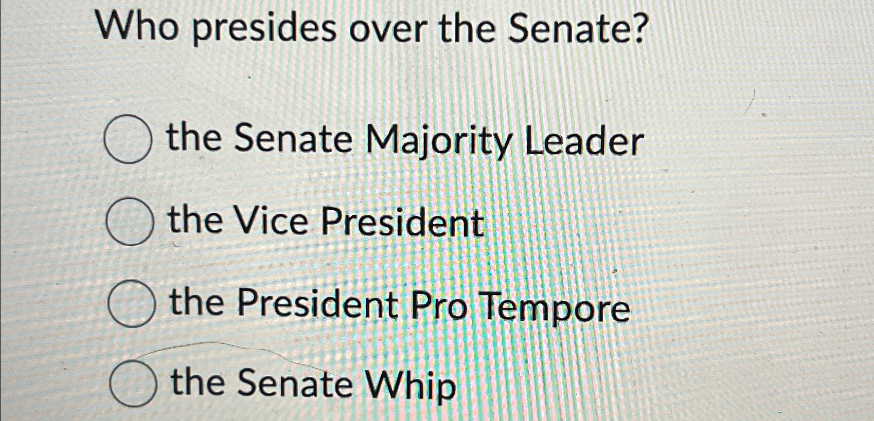 Solved Who presides over the Senate?the Senate Majority | Chegg.com