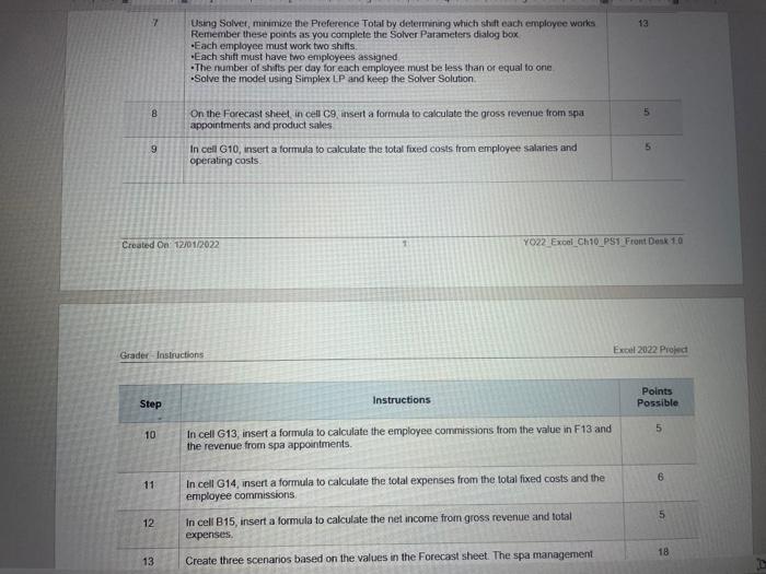 Solved YO22_Excel_Ch10_PS1_Scheduling_Employees Project | Chegg.com