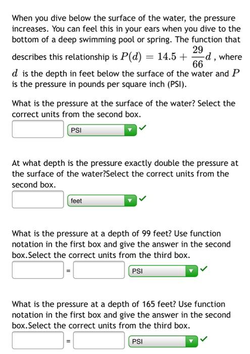 Solved When you dive below the surface of the water, the | Chegg.com
