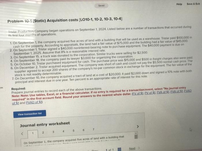 Solved Problem 10-1 (Static) Acquisition costs [LO10-1, | Chegg.com Solved Problem 10-1 (Static) Acquisition costs [LO10-1, | Chegg.com