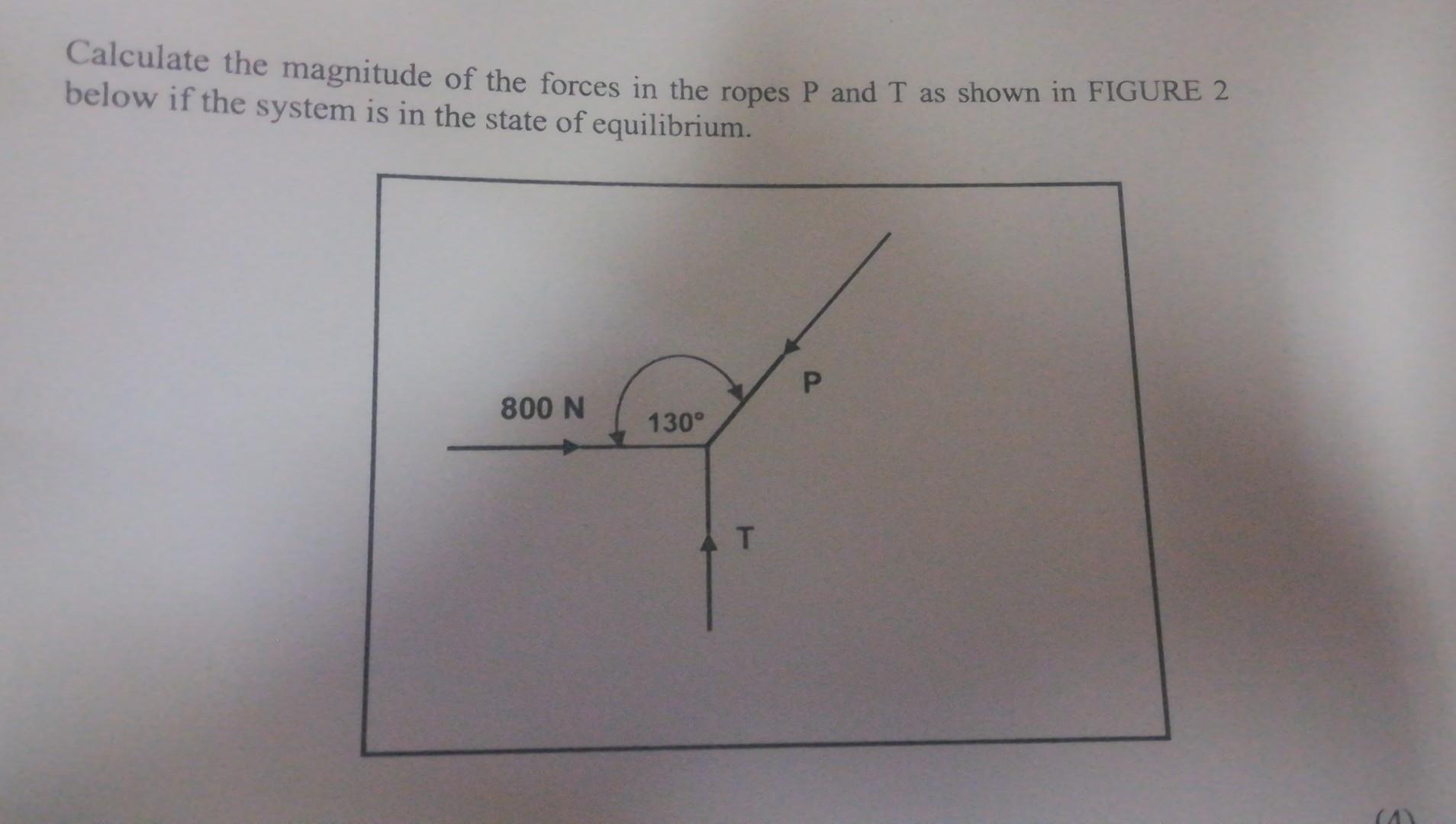Solved Calculate the magnitude of the forces in the ropes P | Chegg.com