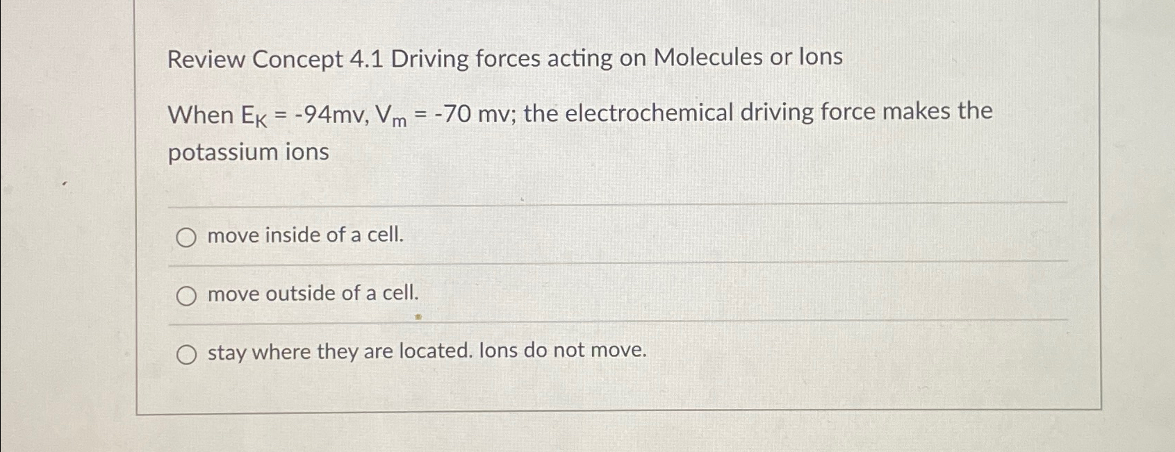 Solved Review Concept 4.1 ﻿Driving forces acting on | Chegg.com