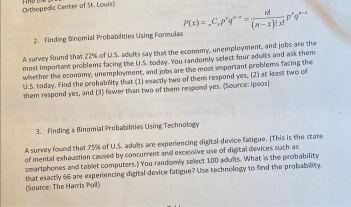 Solved P(x)=nCxpxqn−x=(n−x)!x!n!pxqn−x 2. Finding Binomial | Chegg.com